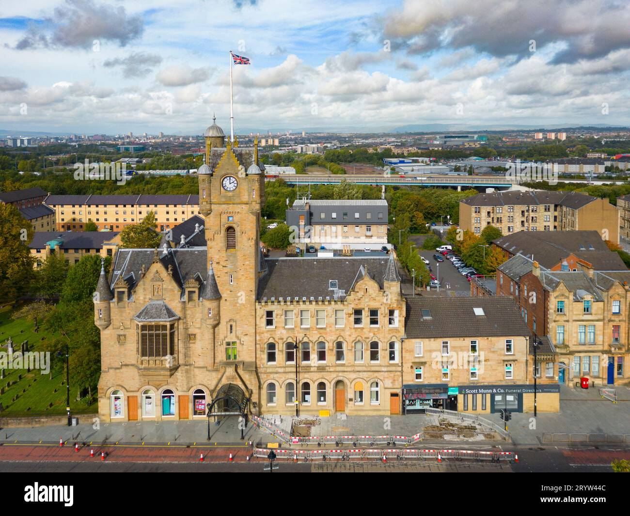 Rutherglen, Scotland, UK. 2nd October 2023. Aerial views of Rutherglen ...