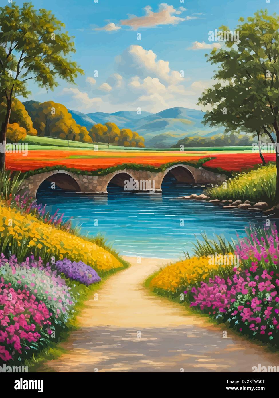 High-resolution of painting entitled The Beauty of Nature. The artwork ...