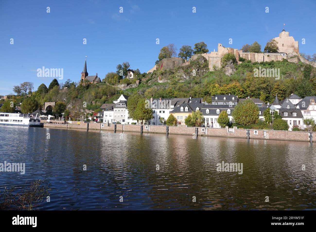 Saar and Saarburg Castle Stock Photo - Alamy