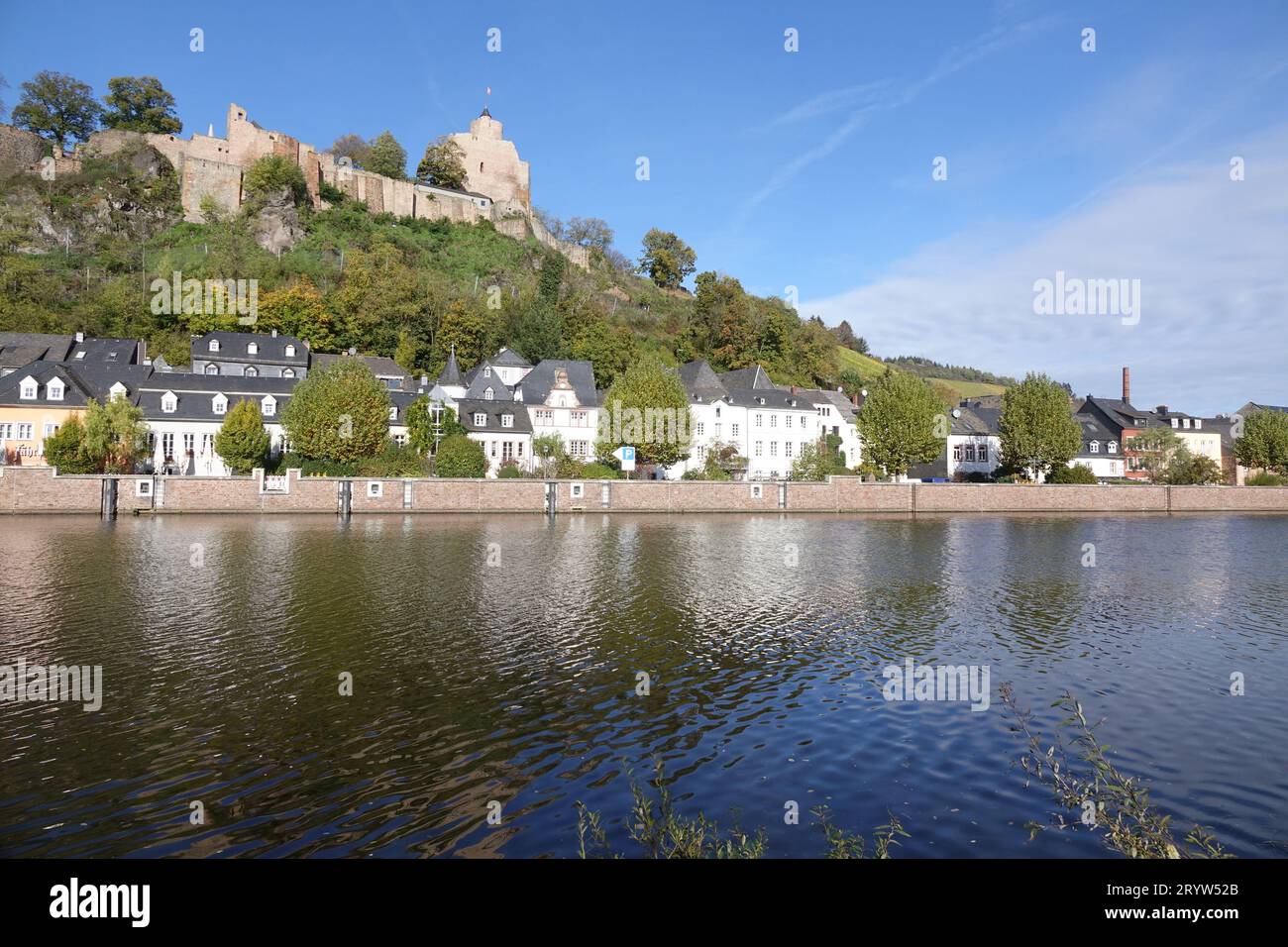 Saar and Saarburg Castle Stock Photo - Alamy
