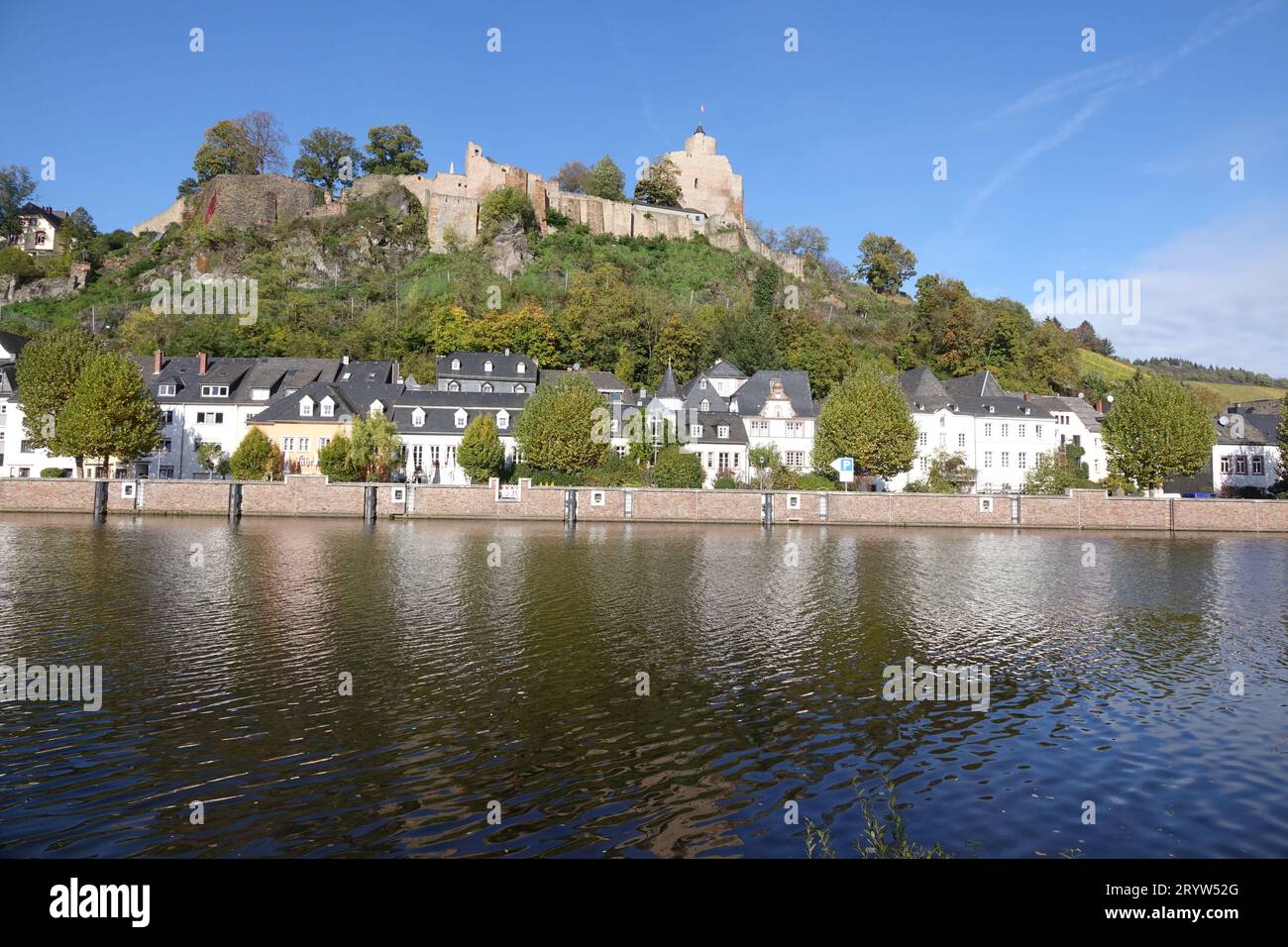 Saar and Saarburg Castle Stock Photo - Alamy