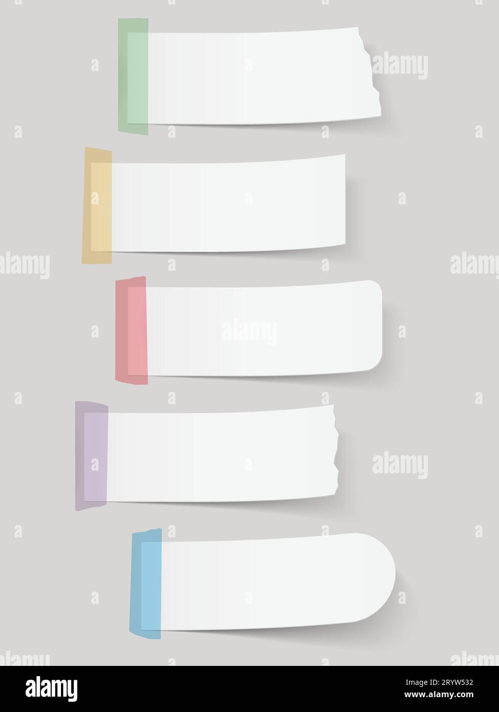 Blank horizontal paper notes with tape, vector eps10 illustration Stock ...