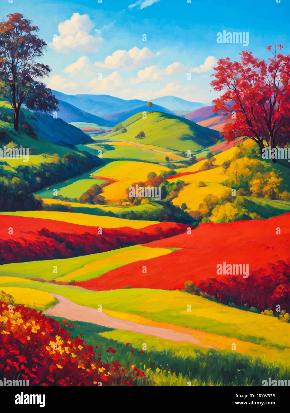 High-resolution of painting entitled The Beauty of Nature. The artwork ...