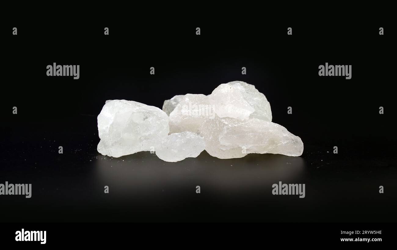 Crystal clear alum cubes or Potassium alum. Chemical compound substance ...