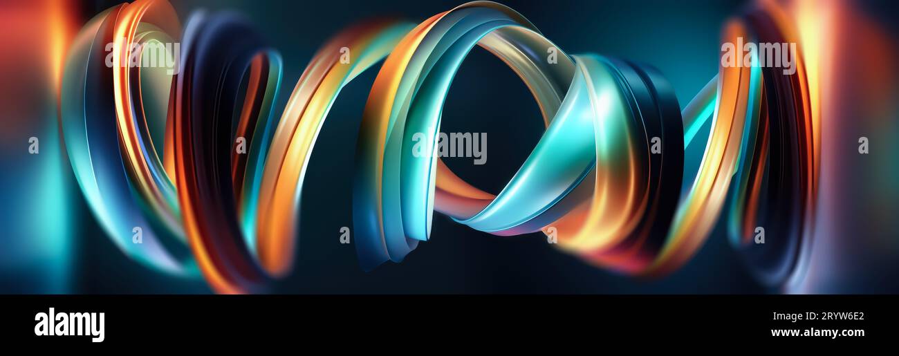 Blue ribbon wavy motion hi-res stock photography and images - Alamy