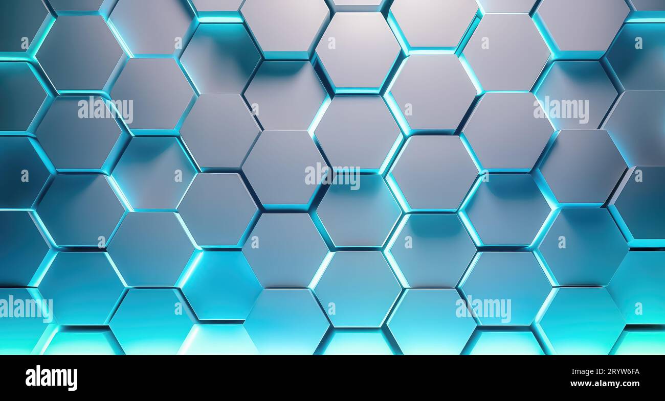 Abstract geometric pattern glowing hexagons hi-res stock photography ...