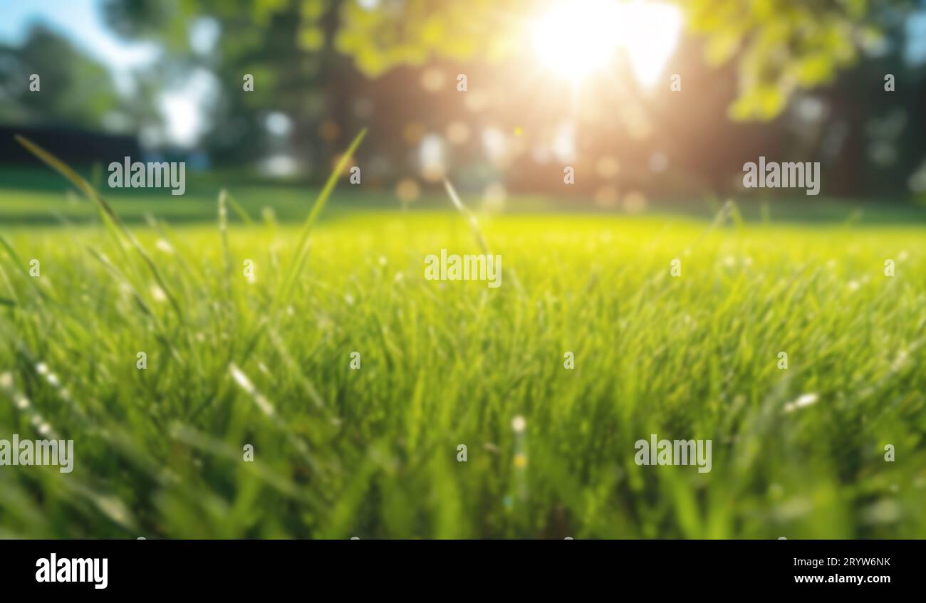 Sunbeams and green field abstract background hi-res stock photography ...