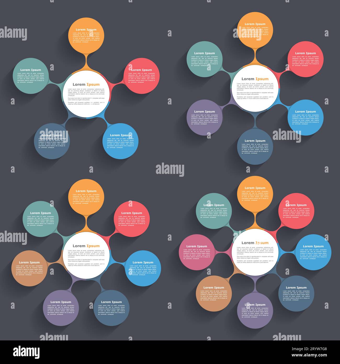Circle diagrams with five, six, seven and eight elements, flow chart ... Circle diagrams with five, six, seven and eight elements, flow chart ...