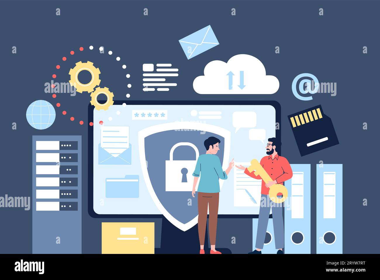 Email And Data Encryption Digital Letter Safety Transfer Internet Mail Protection Computer