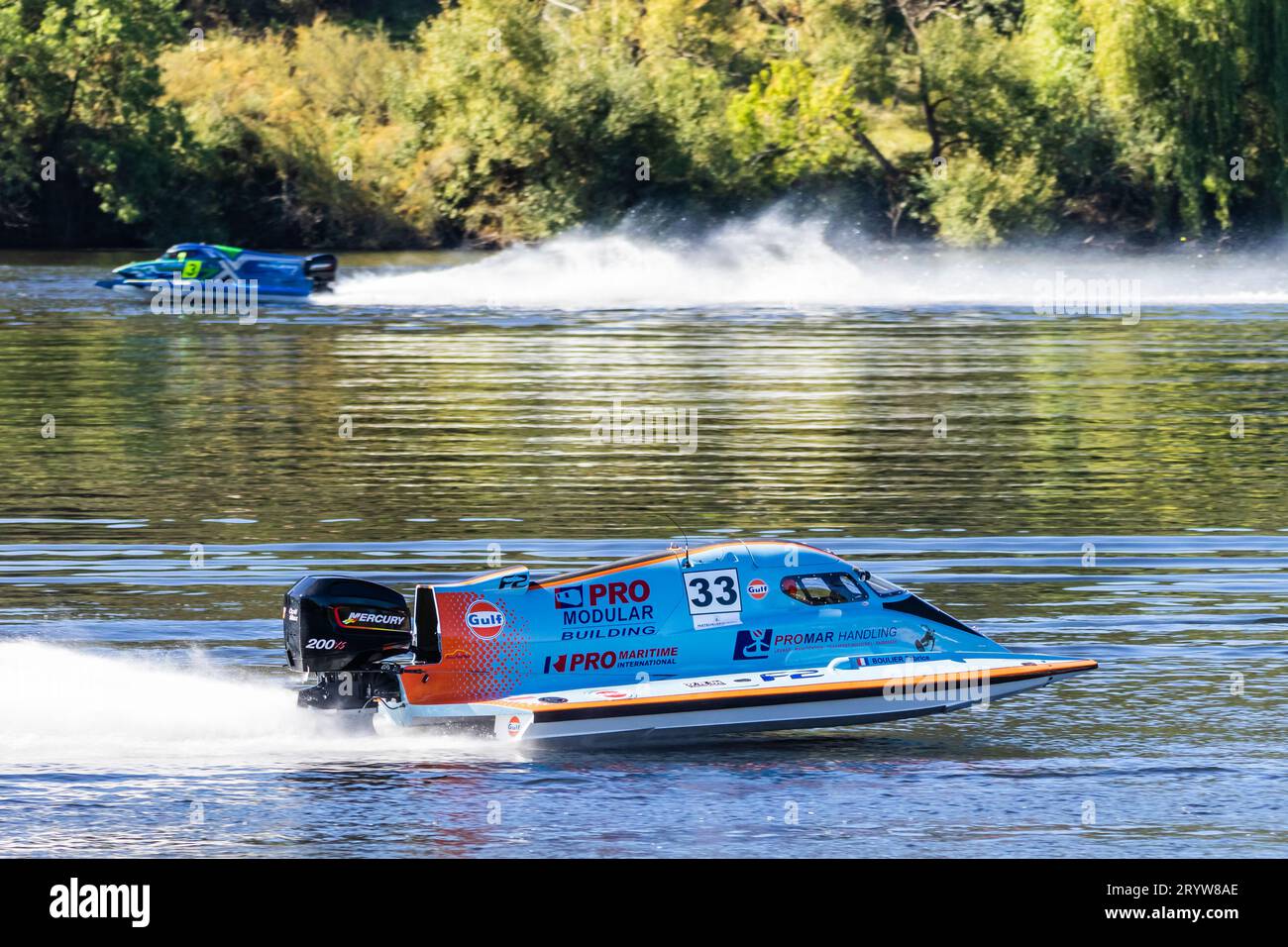 Powerboat racing at Vila Velha de Ródão, during the Grand Prix of ...
