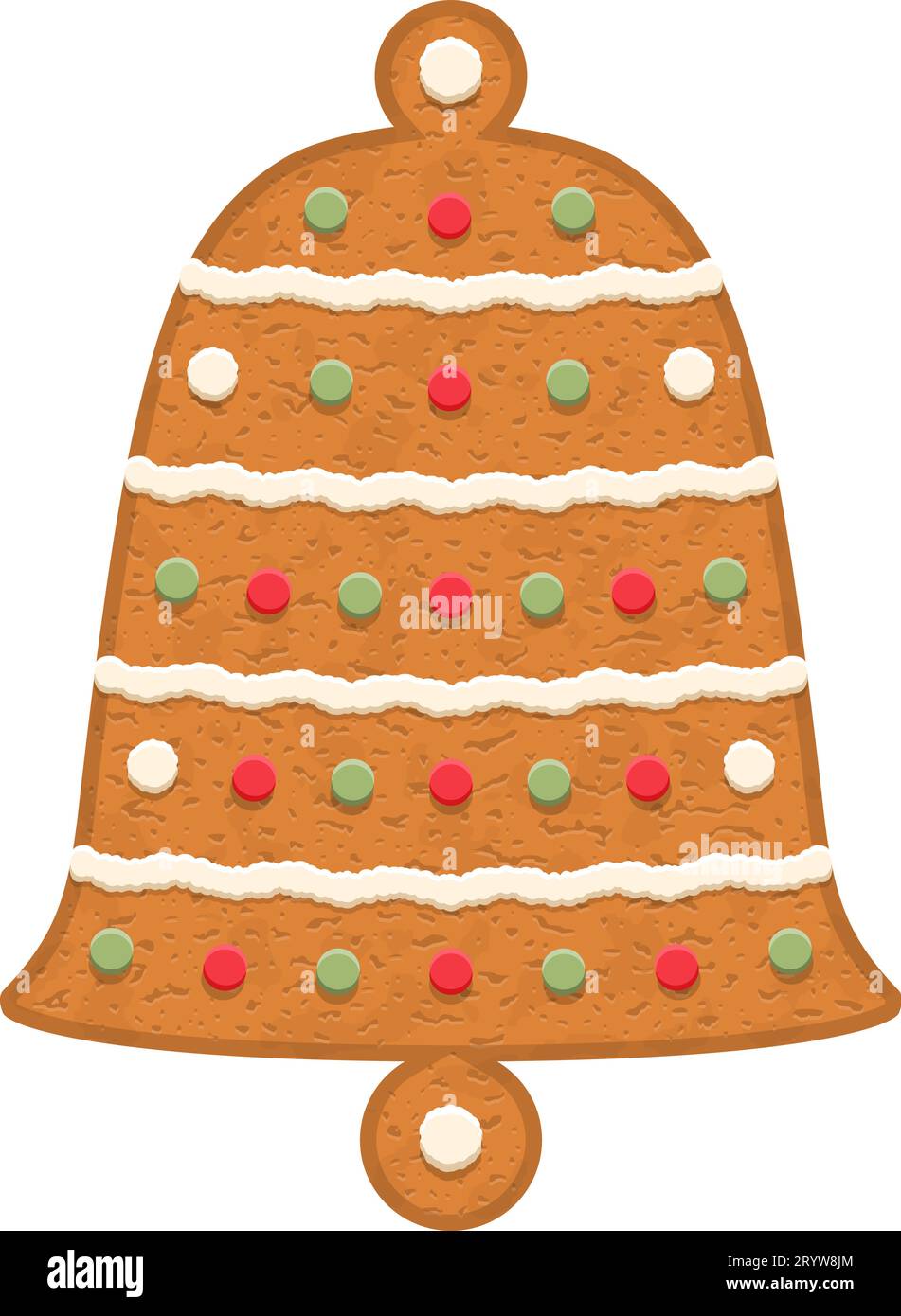 Gingerbread bell, traditional Christmas cookie, vector eps10 ...