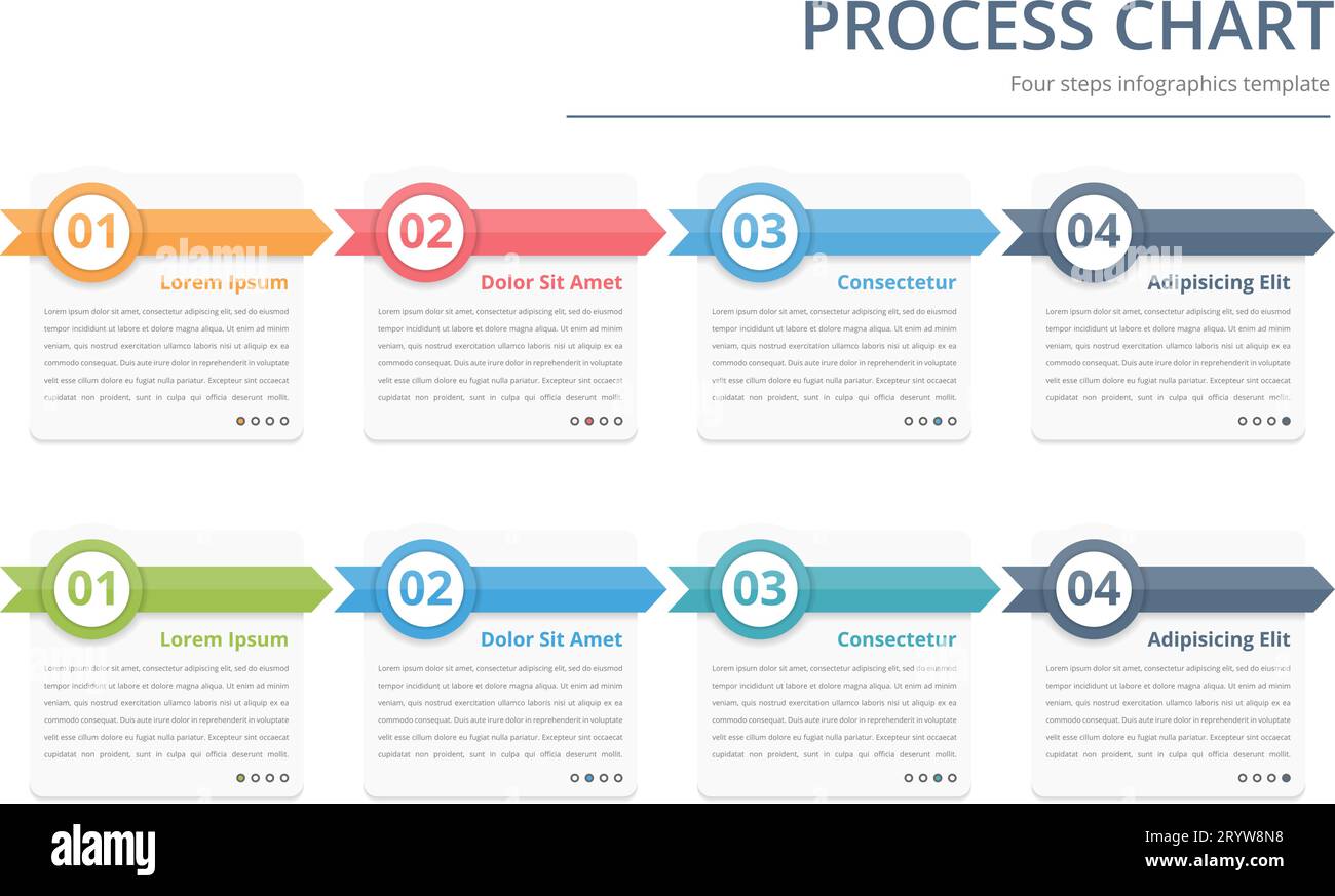 Process chart, flow chart template, infographics design elements with ...