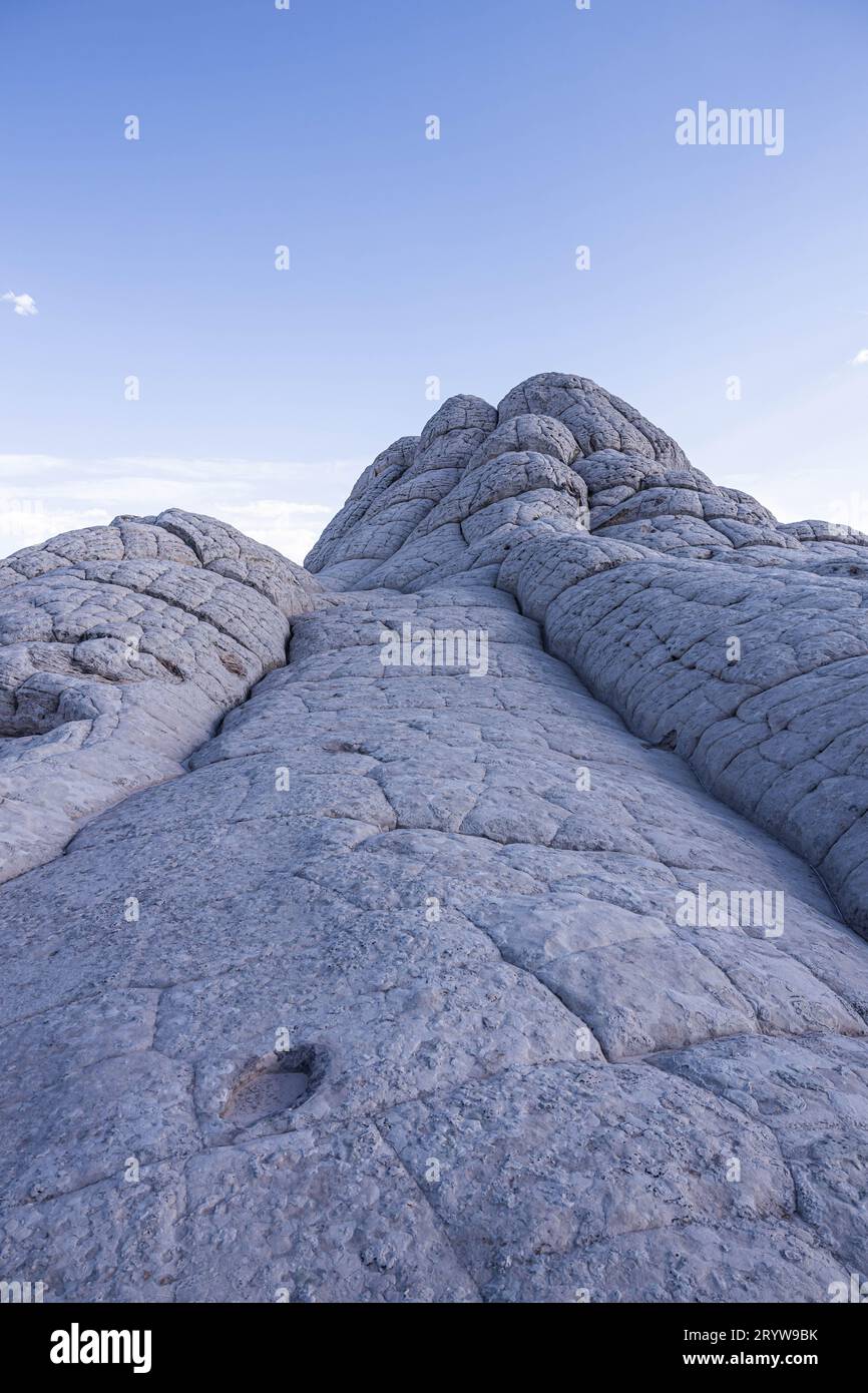 The peak of a unique, textured white rock formation in the Vermillion ...