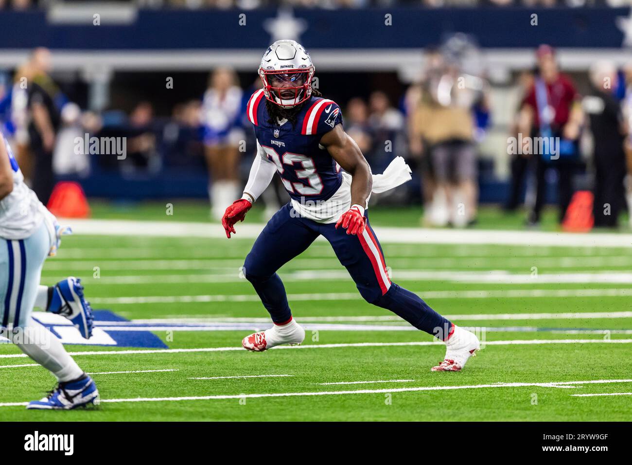 New England Patriots safety Kyle Dugger (23) is seen during the first ...