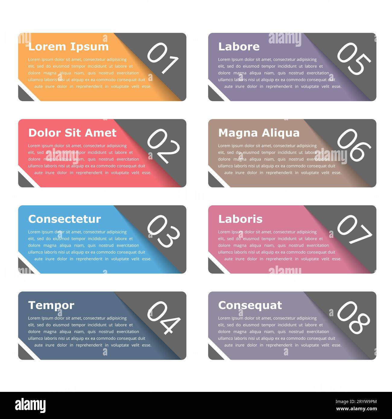 Set of infographics design elements with numbers and text for reports ...