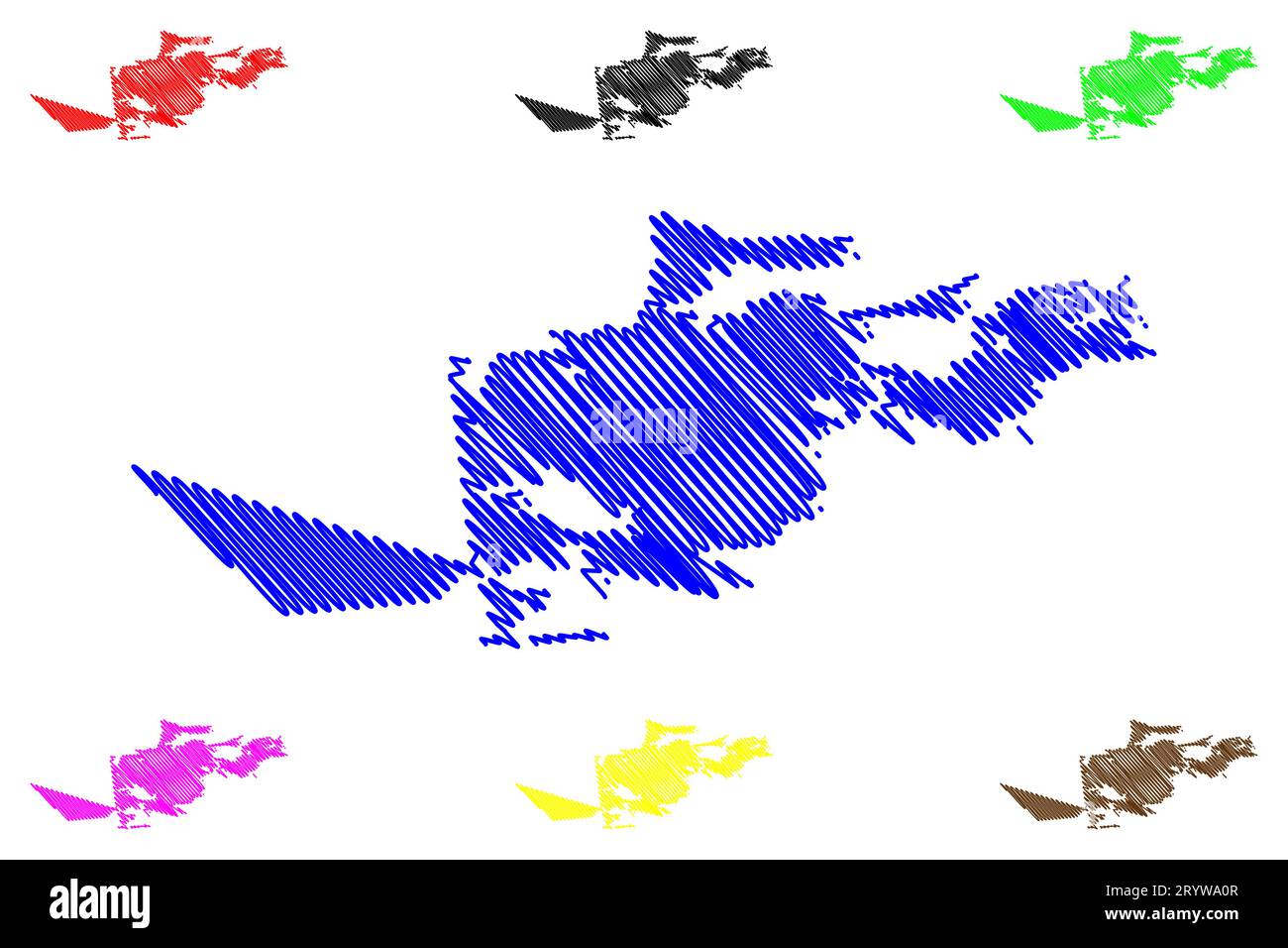 Lake Engozero (Russia, Russian Federation, Republic of Karelia) map vector illustration ...