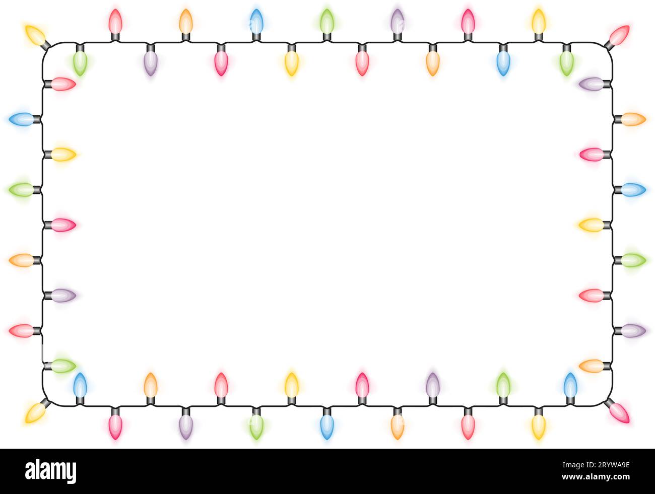 Frame made of colored Christmas lights, vector eps10 illustration Stock ...
