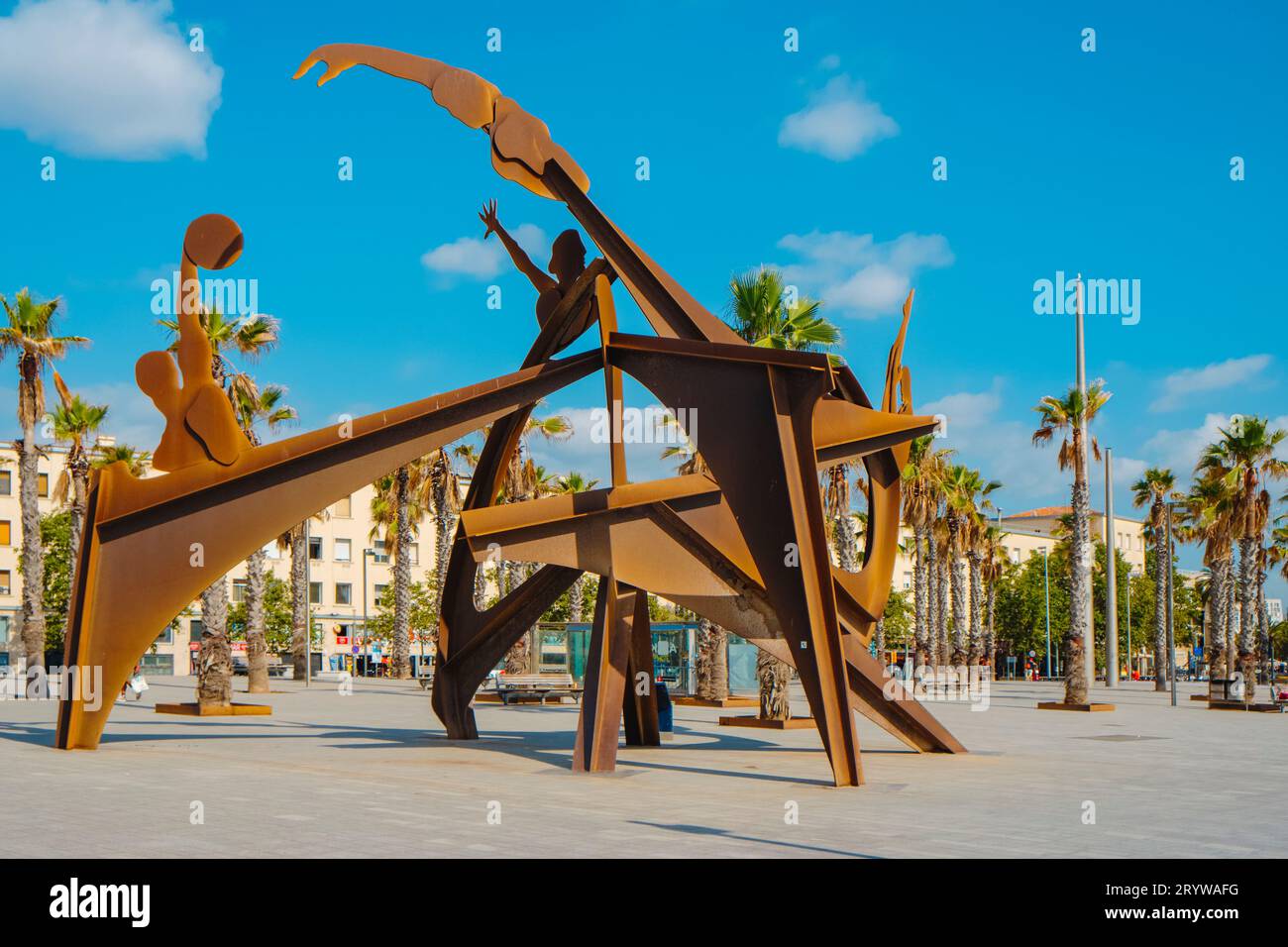 Barcelona, Spain - July 27, 2023: A view of Placa del Mar square in La ...
