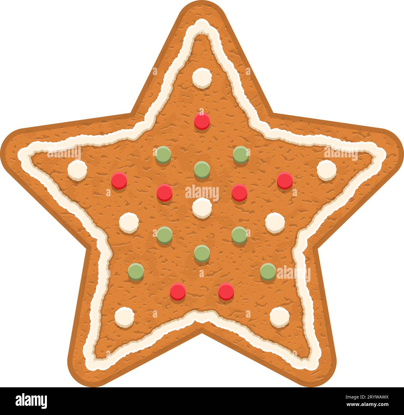 Gingerbread star, traditional Christmas cookie, vector eps10 ...
