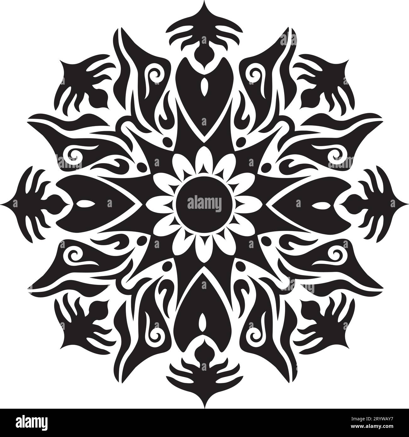 Mandala - Flower Star Sun Illustration, Nature, Energy Circle Round ...