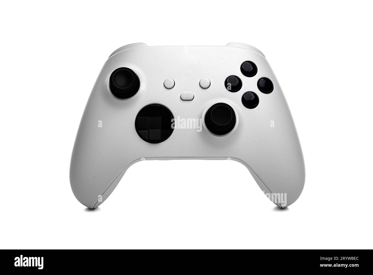 White wireless gamepad controller joystick isolated on a white Stock ...