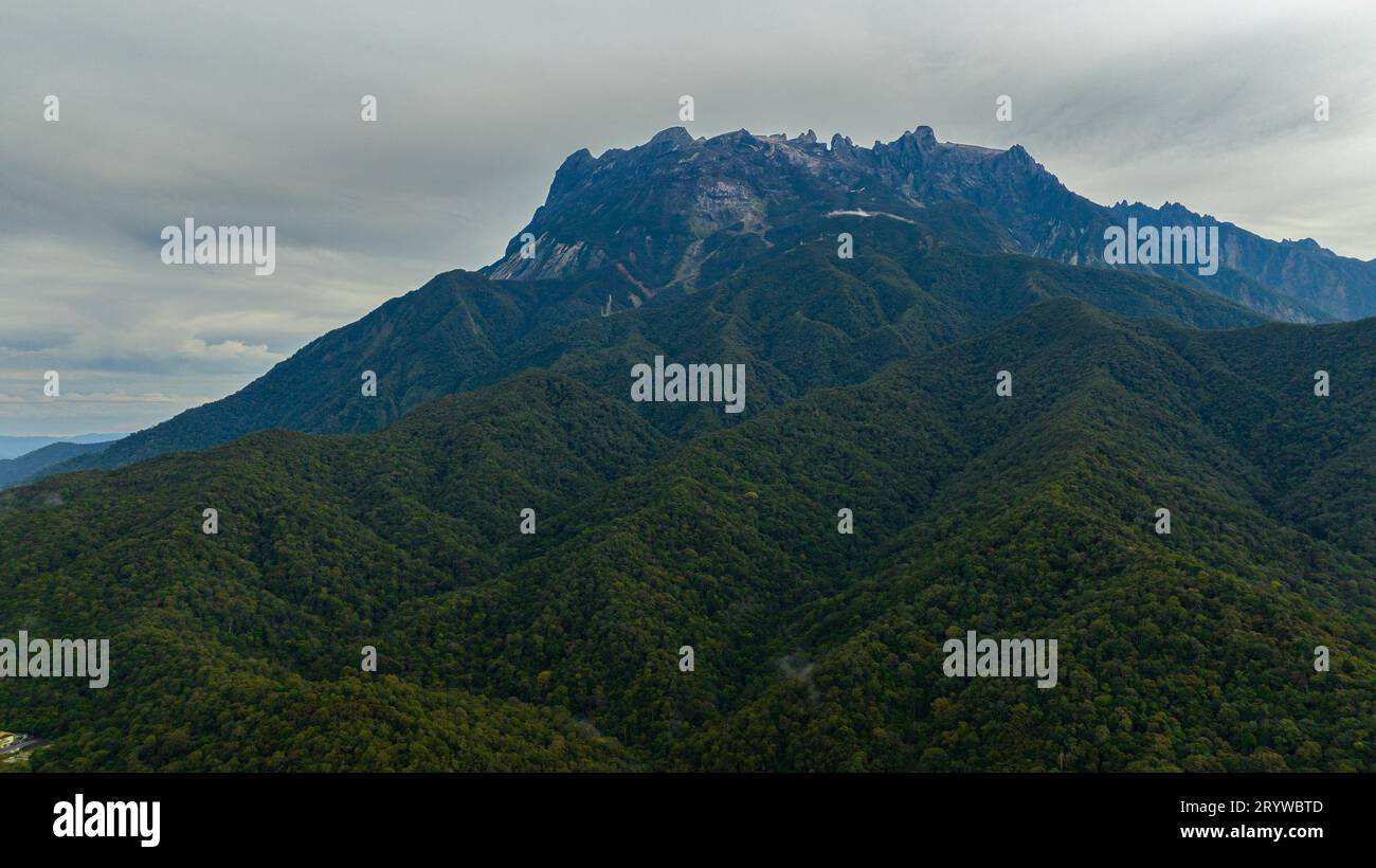 Mount Kinabalu is the highest mountain in Borneo and Malaysia view from ...