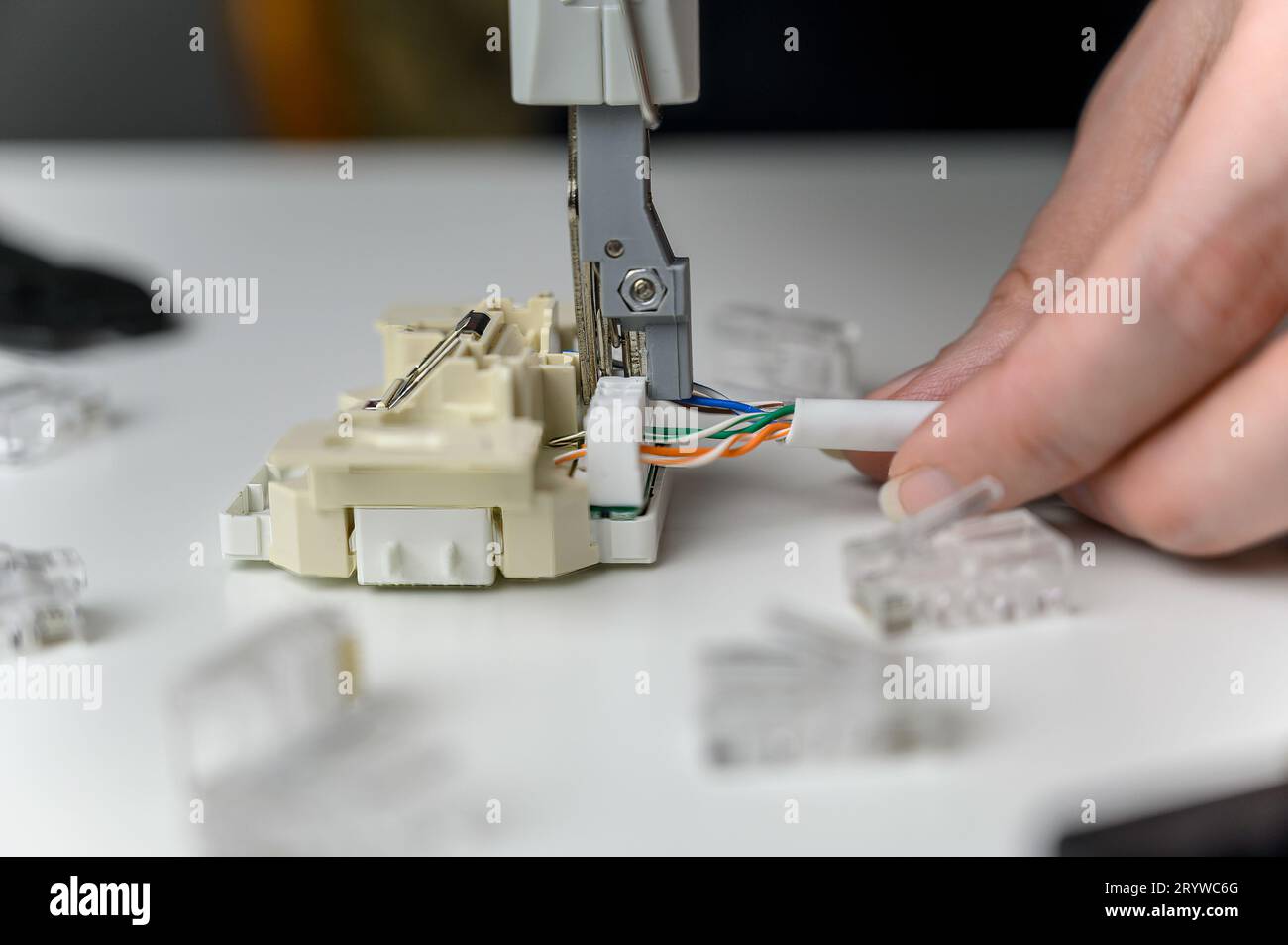 Installing a telephone line hi-res stock photography and images - Alamy