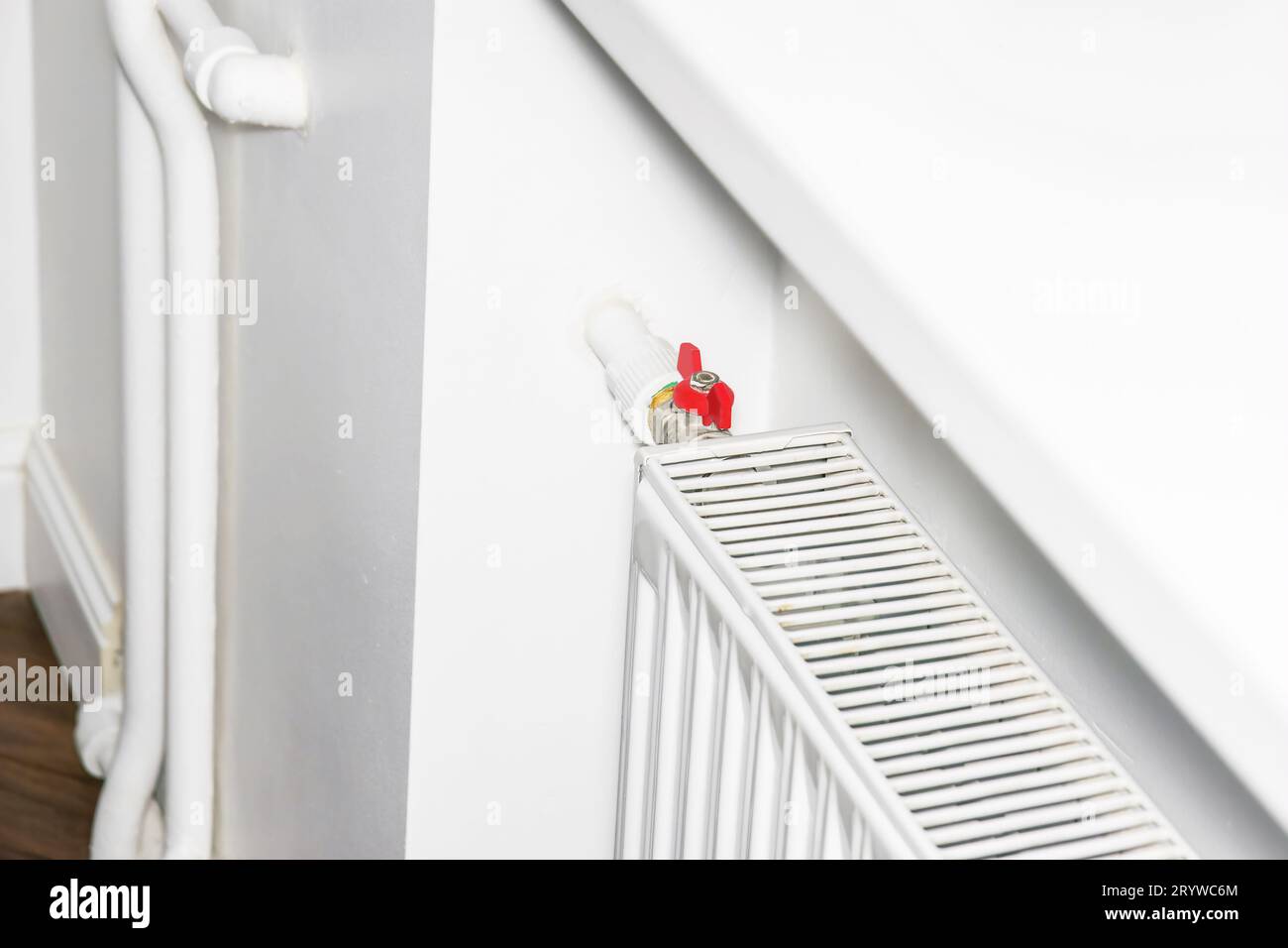 temperature regulator on the radiator, thermostatic radiator. concept ...