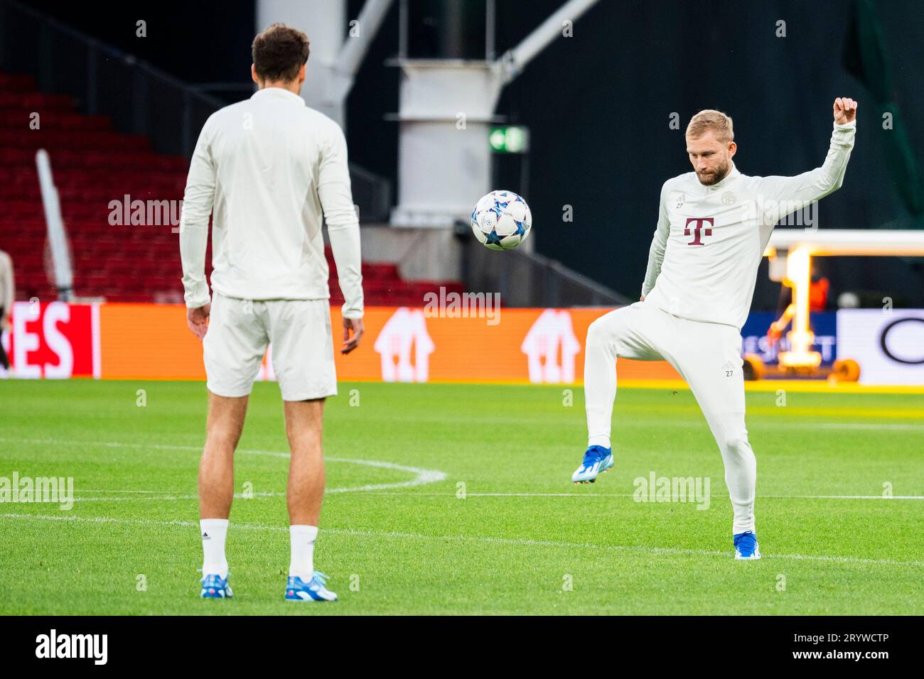 Bayern Munich player Konrad Laimer attend a training session at Parken ...