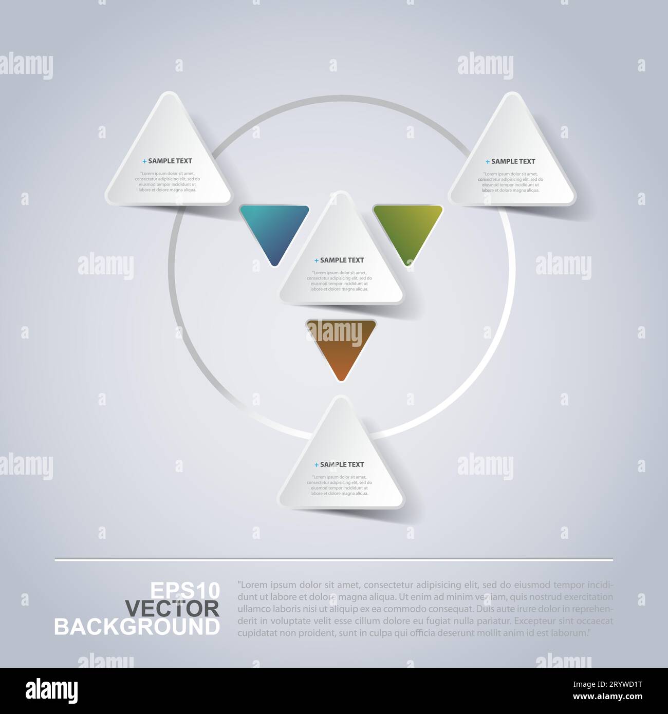 Minimal Paper Cut Infographics Design - Triangles Stock Vector Image ...