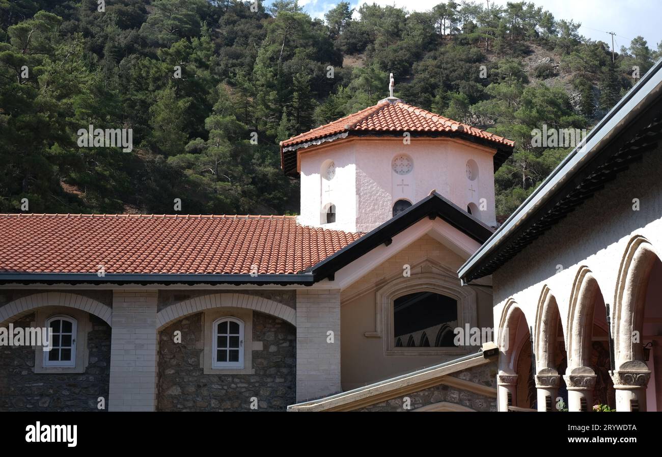 Christian orthodox monastery of Kykkos at Troodos mountains in cyprus ...