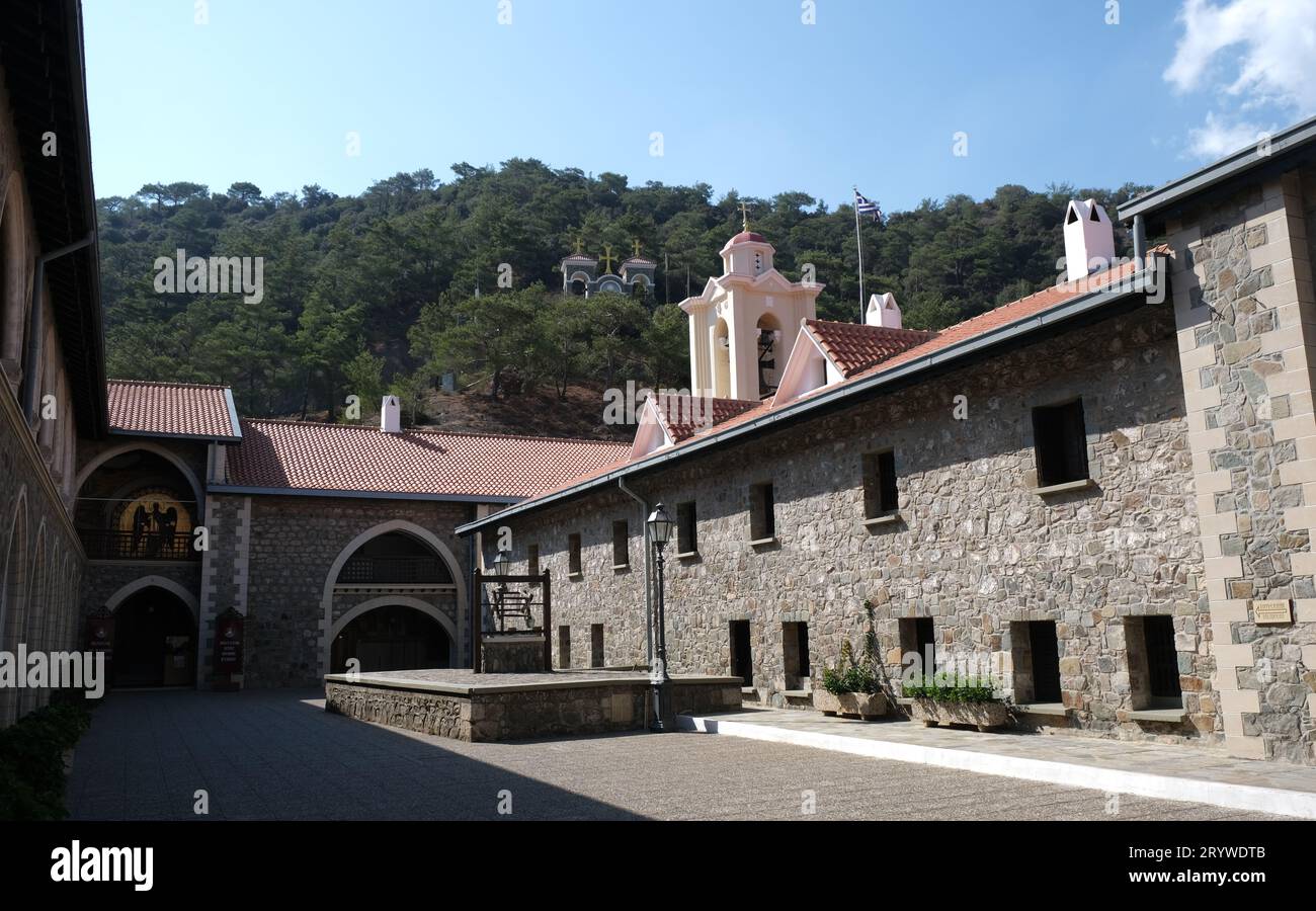 Christian orthodox monastery of Kykkos at Troodos mountains in cyprus ...