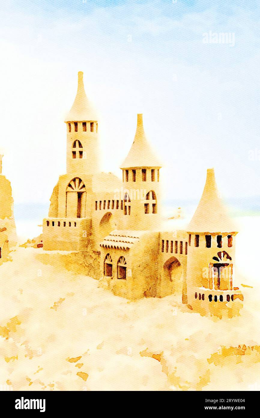 Vintage beach sandcastle building hi-res stock photography and images ...