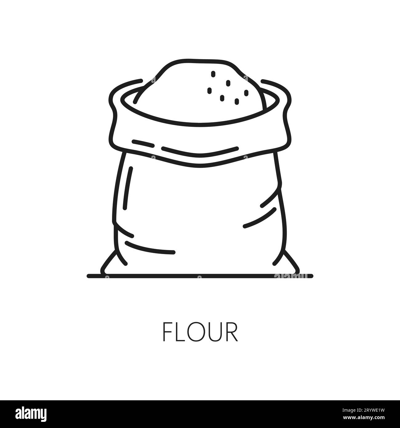 Bag of flour, home bakery and pastry food icon, cooking symbol. Vector ...