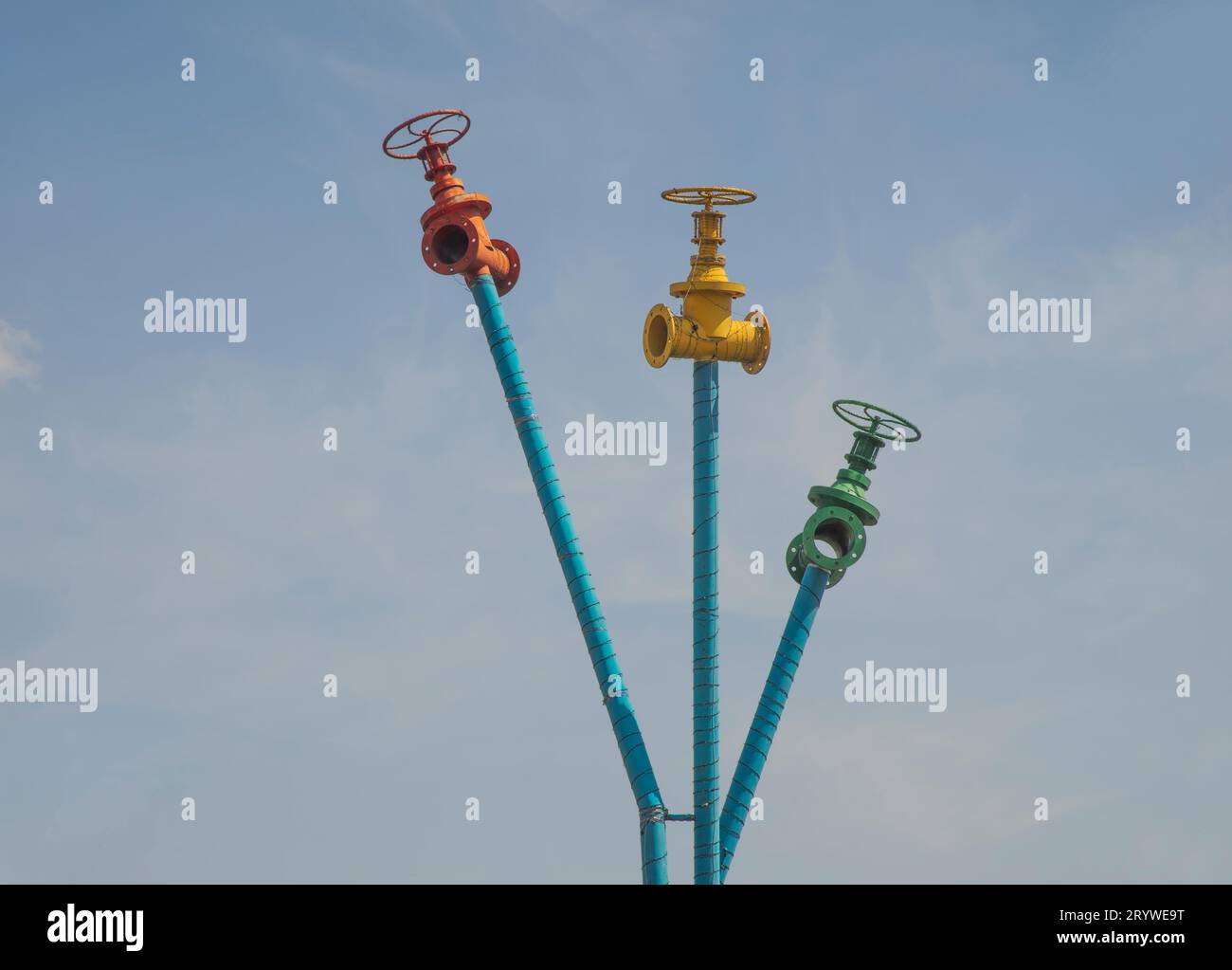 Monument to first Russian water supply system in Mytishchi. Russia ...