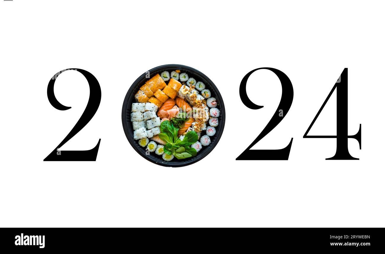 Happy new year 2024 greeting card Cut Out Stock Images & Pictures - Alamy