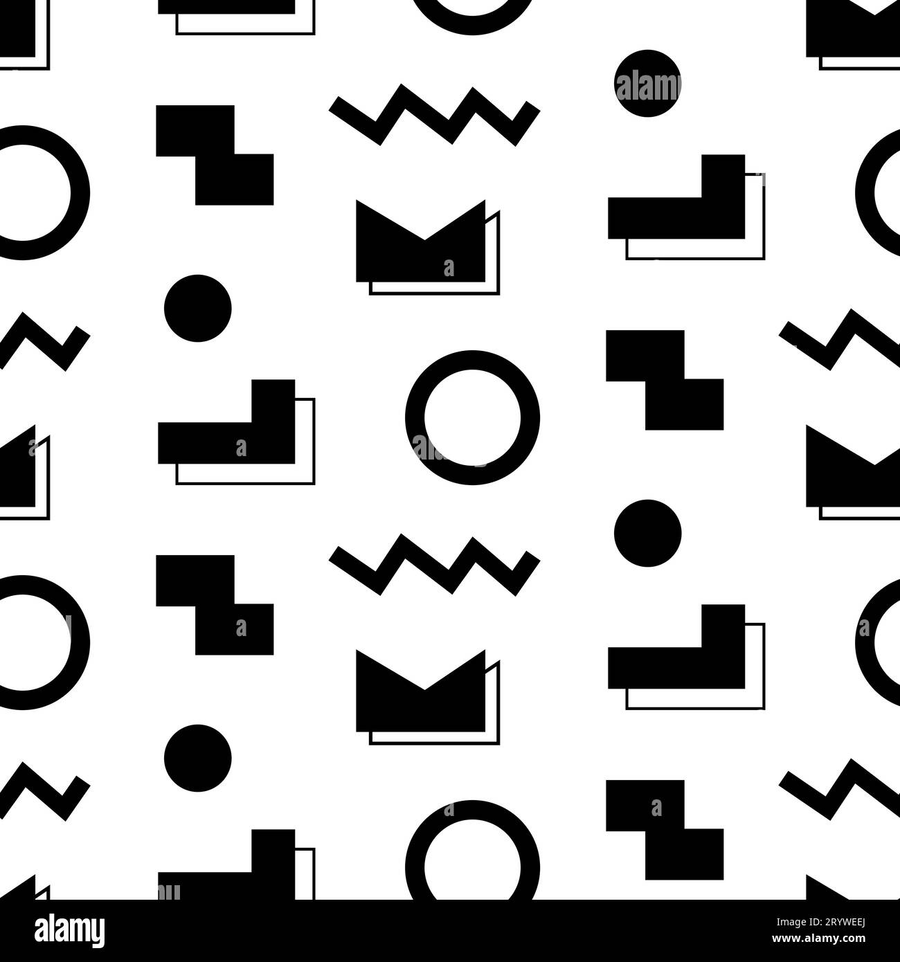 90s Trendy Geometric Memphis Seamless Pattern Stock Vector Image & Art ...