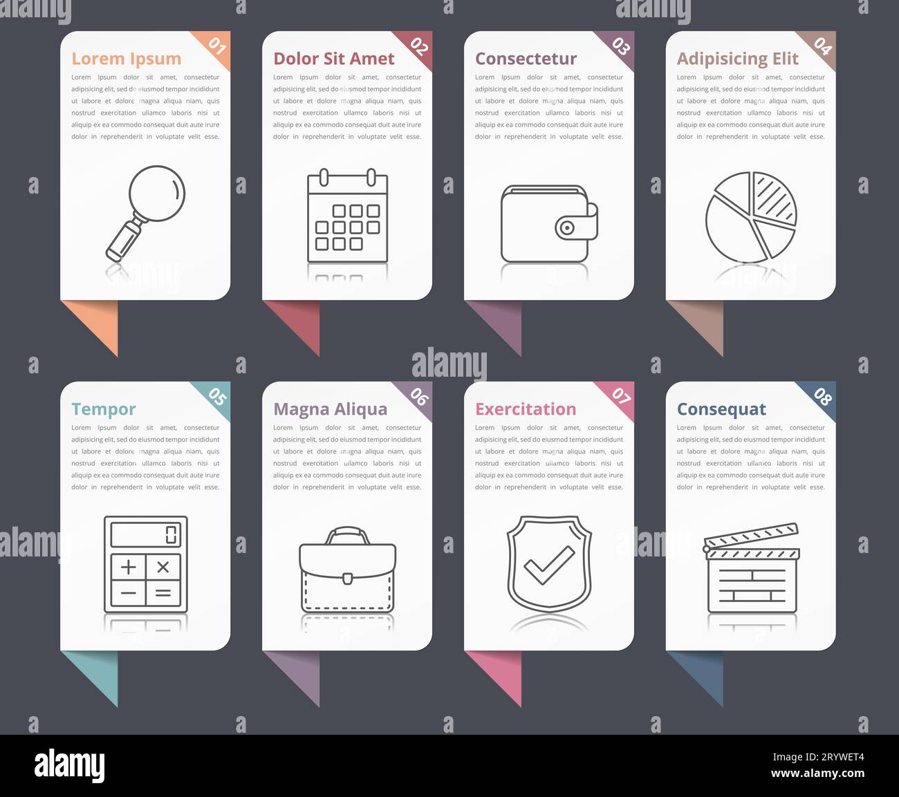 Set of infographic elements with numbers, line icons and place for your ...