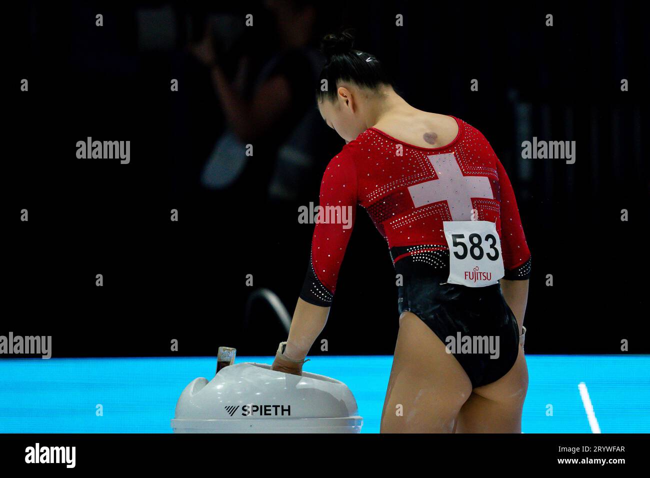 Antwerp, Belgium. 2nd Oct, 2023. Anny Wu (SUI) on the Vault during the 52nd FIG Artistic ...