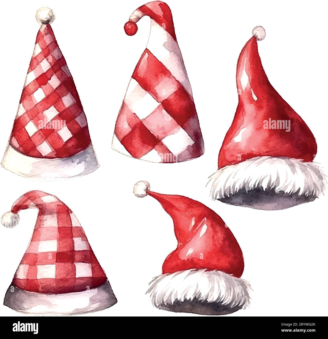 Santas red hats Stock Vector Images - Alamy
