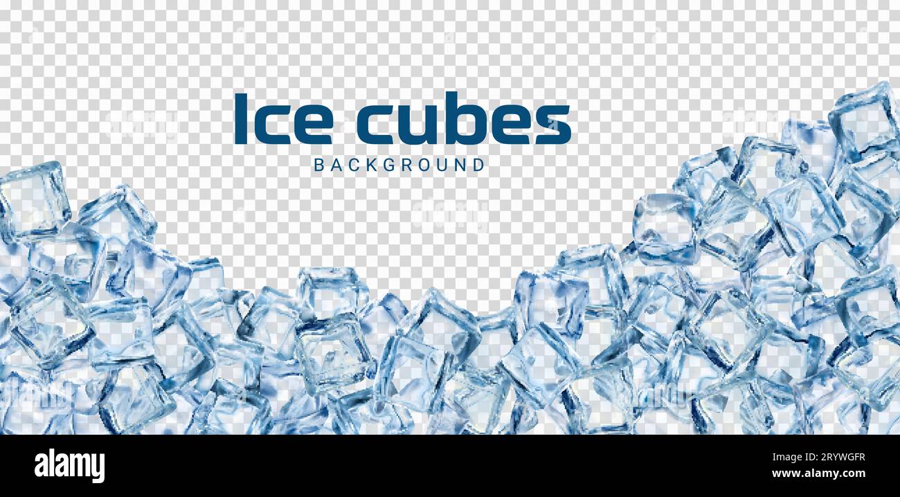 Realistic ice cubes background, crystal ice blocks. Frosty cocktail ...