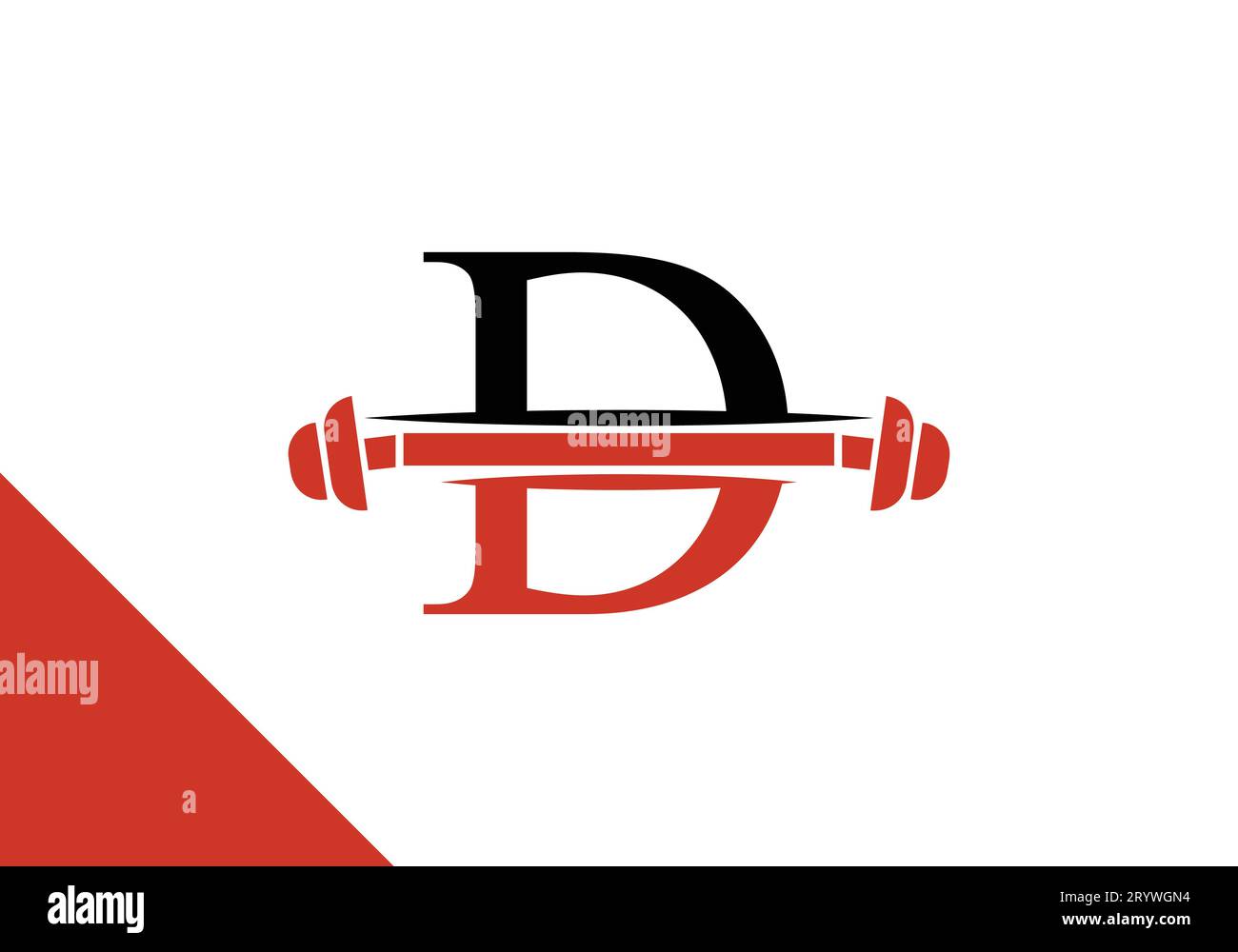 Letter D logo with barbell. fitness vector logo design for gym and ...