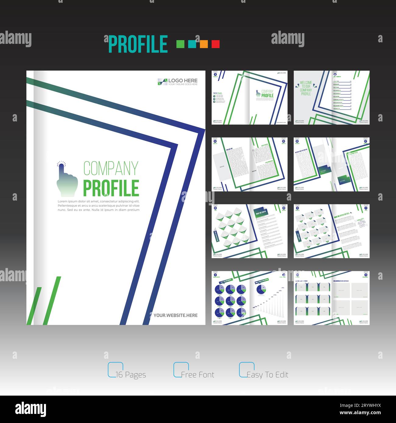 4 colored vector made company profile design for you and any best ...