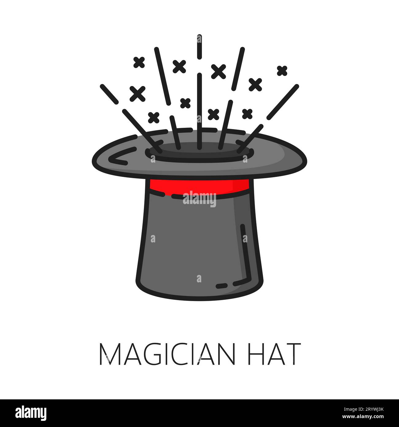 Magician hat, witchcraft and magic icon of mystery wizard cap, vector ...