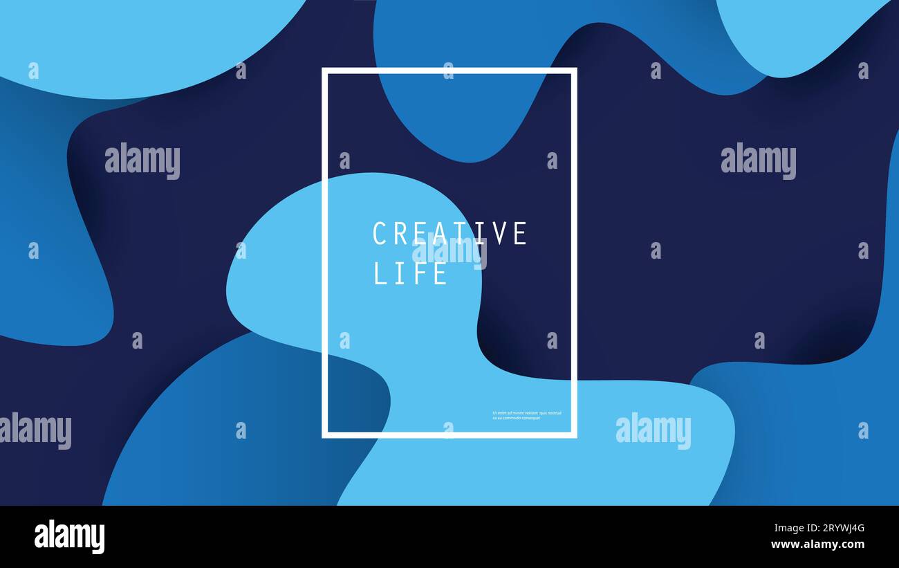 Abstract Blue Minimal Geometric Background Design, Gradient Shapes ...