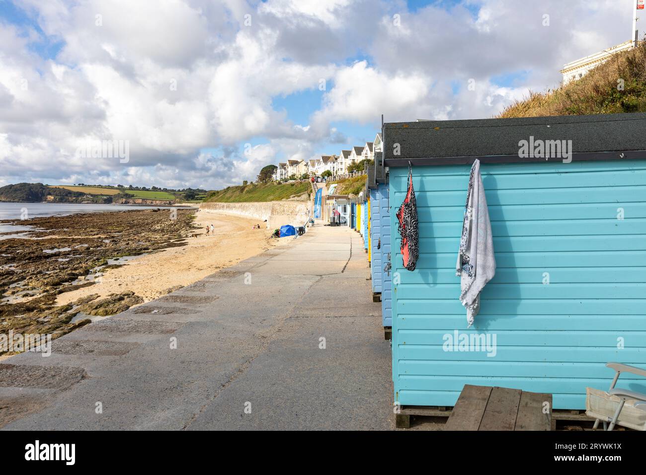 Falmouth Cornwall, Castle Beach in Falmouth with towels hanging from ...