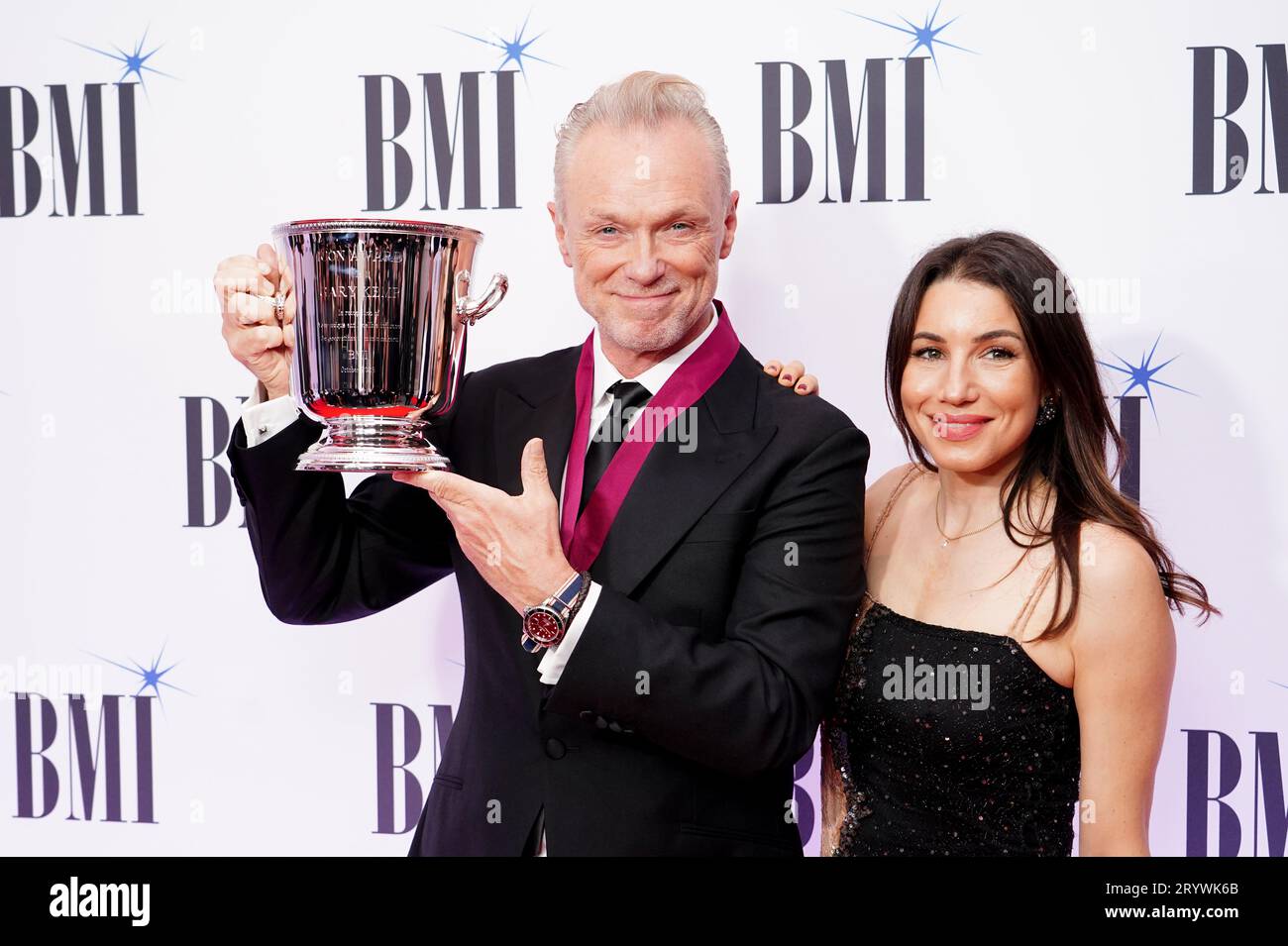 Gary Kemp and his wife Lauren Barber after being presented with the BMI ...