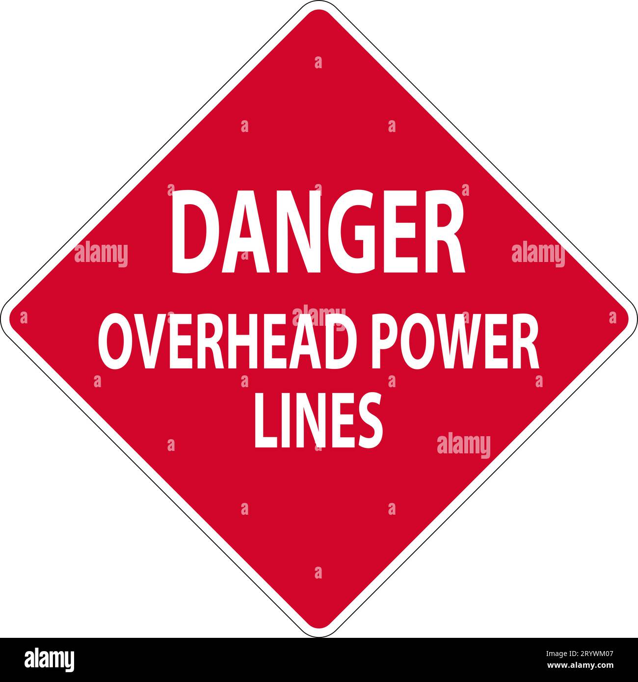 Danger Sign Overhead Power Lines Stock Vector Image & Art - Alamy