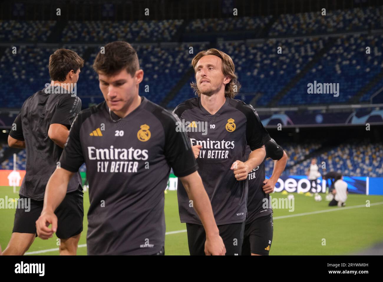 Real Madrid's Croatian midfielder Luka Modric looks during training ...