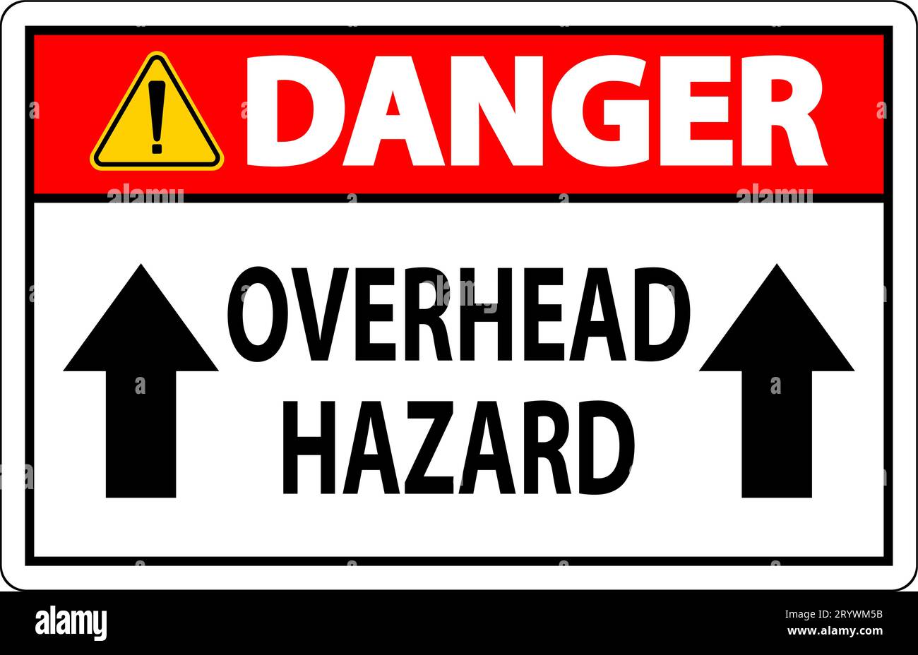 Danger Sign Overhead Hazard Stock Vector Image & Art - Alamy